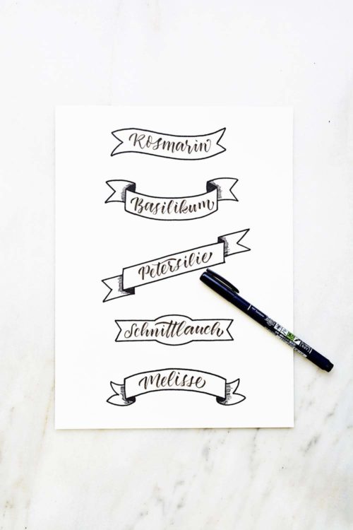Handlettering-Kräuterschilder - Katja Haas | PapierLiebe